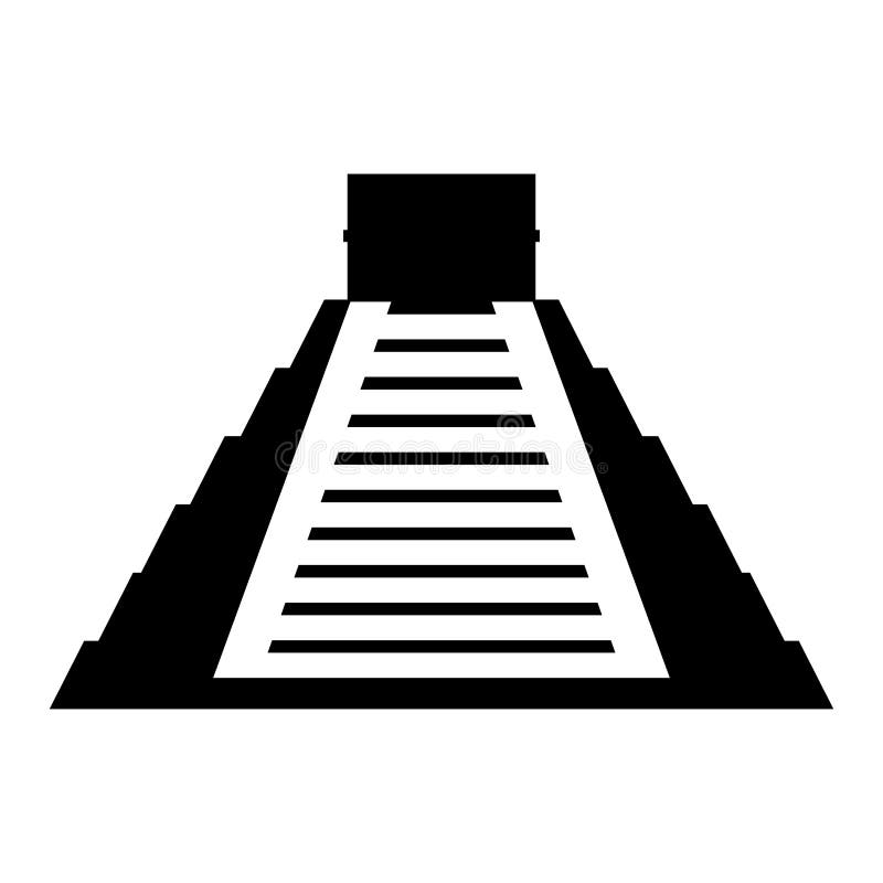Mayan Pyramid Isolerad Symbol Vektor Illustrationer - Illustration av ...
