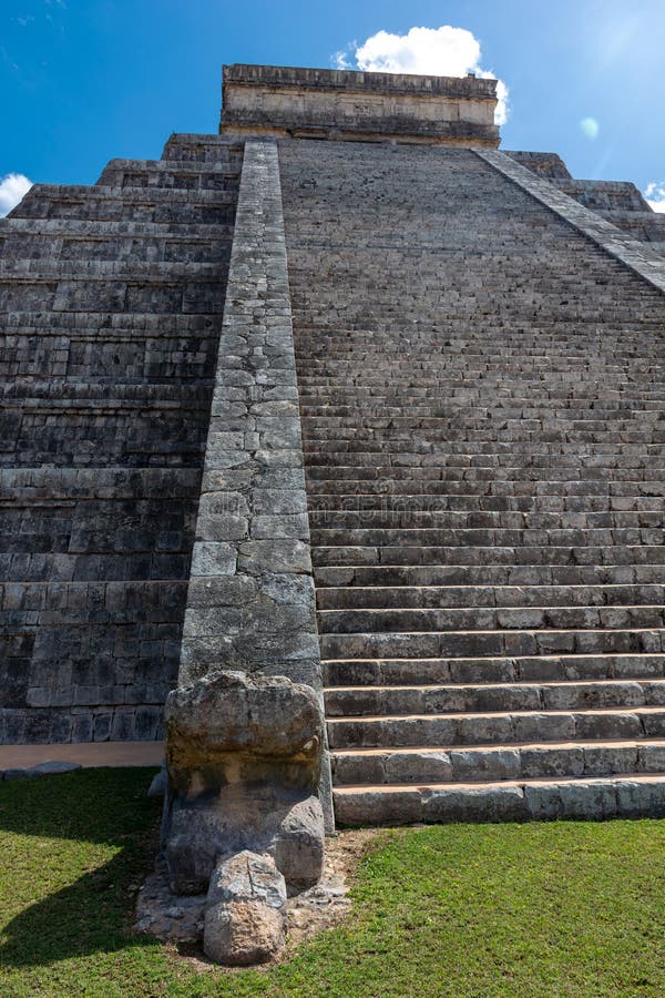 Mayan Pyramid of Kukulkan in Mexico, the Ancient City of Chichen Itza ...