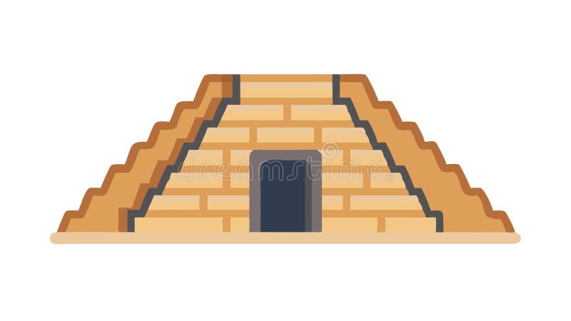 Mayan Pyramid Landmark Vector. Ancient Civilization Architectural Site ...