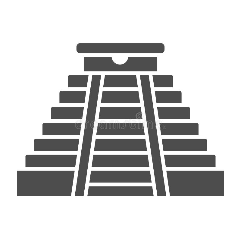 Mayan Pyramid Solid Icon. Ancient Temple Vector Illustration Isolated ... Mayan Pyramid Solid Icon. Ancient Temple Vector Illustration Isolated ...