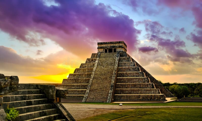 Mayan Pyramid at Sunset, Chichen Itza, Timelapse 4K Stock Footage ...