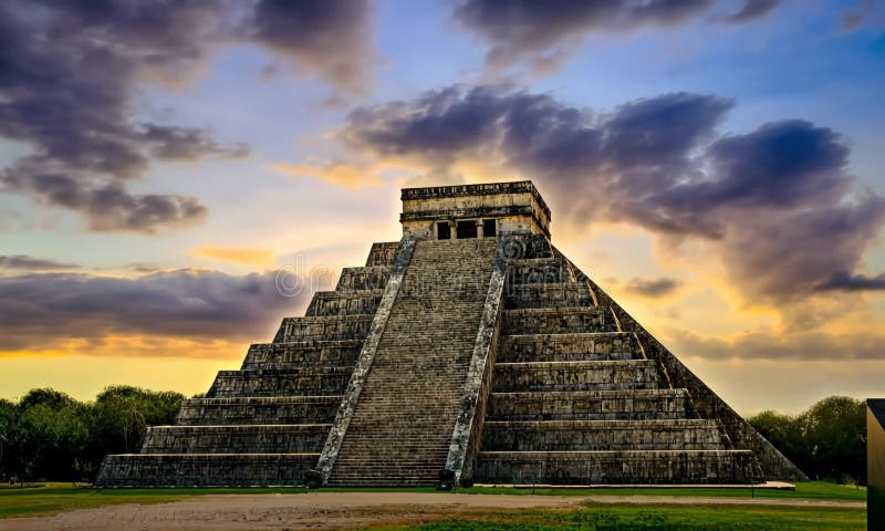 Mayan Pyramid at Sunset, Chichen Itza, Timelapse 4K Stock Video - Video ...