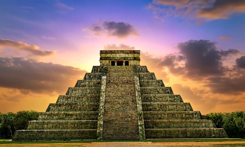 Mayan Pyramid at Sunset, Chichen Itza, Timelapse 4K Stock Footage ...