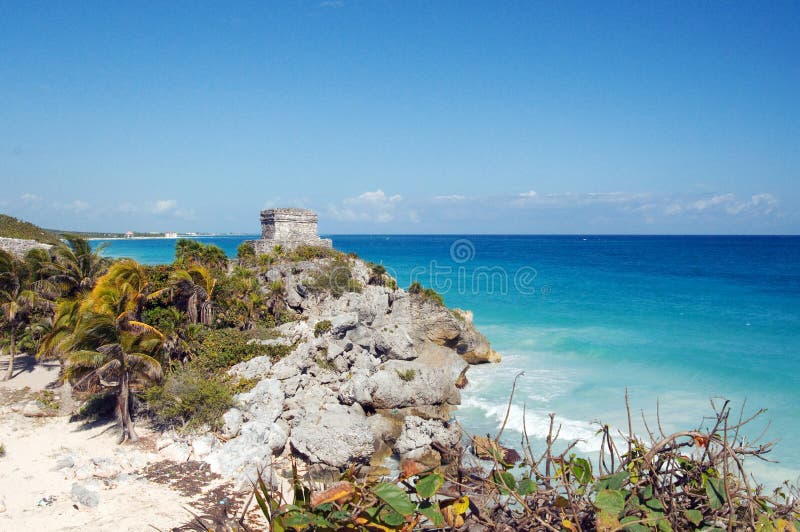 Mayan Pyramid, Tulum, Mexico Stock Image - Image of civilization ...