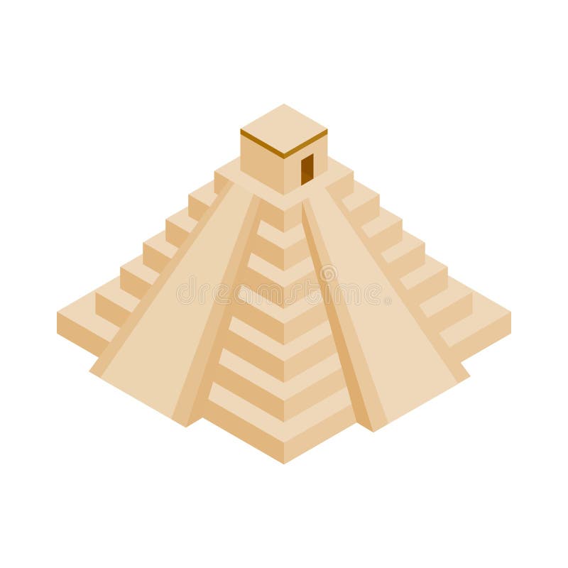 Mayan Pyramid in Yucatan Icon Stock Vector - Illustration of icon, itza ...