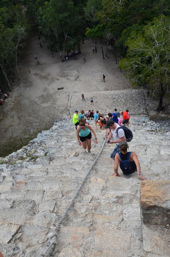 Mayan Pyramide in Coba, Mexico Editorial Photo - Image of background ...