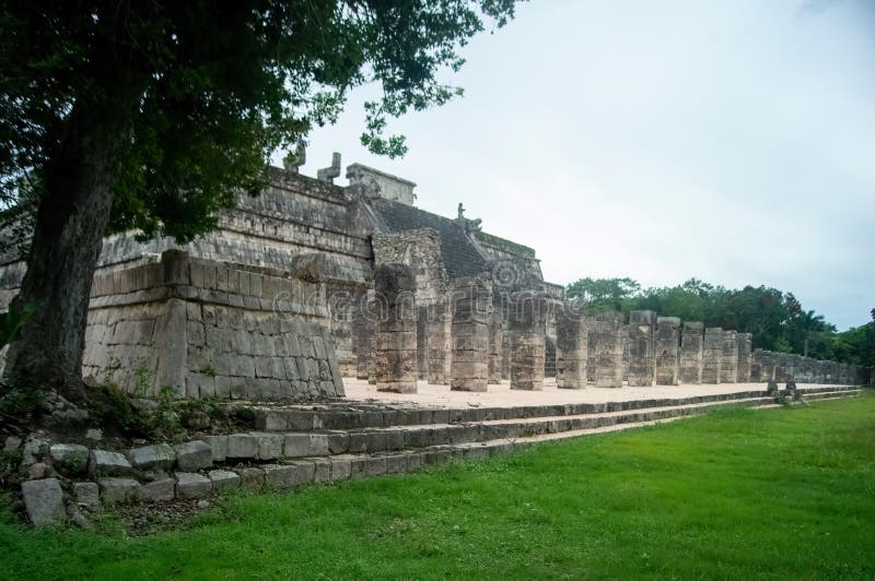 Mayan Pyramids in Mexico, Stone Construction, Surrounded by Vegetation ...