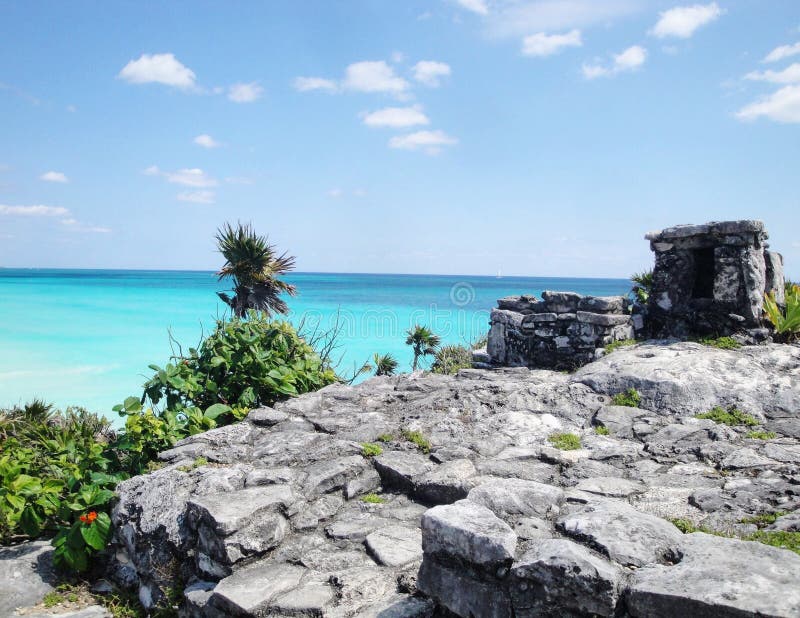 Mayan ruins beach stock image. Image of ancient, beach - 72548559