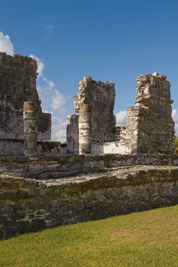Mayan Ruins of Temple in Tulum Mexico Stock Photo - Image of historical ...