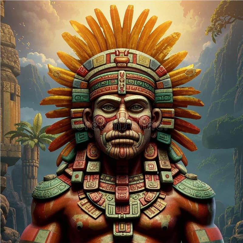 Mayan statue stock image. Image of stone, screenshot - 354295703
