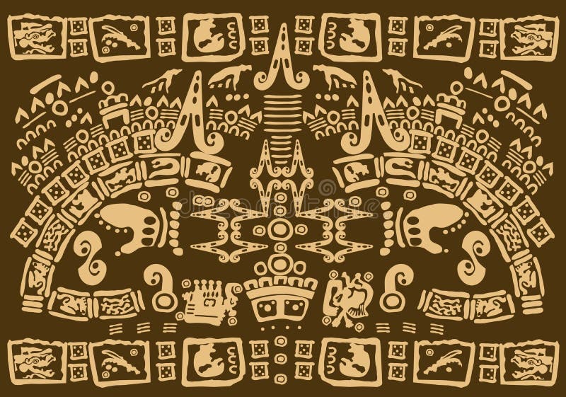 Mayan symbols stock vector. Illustration of decoration - 78580283