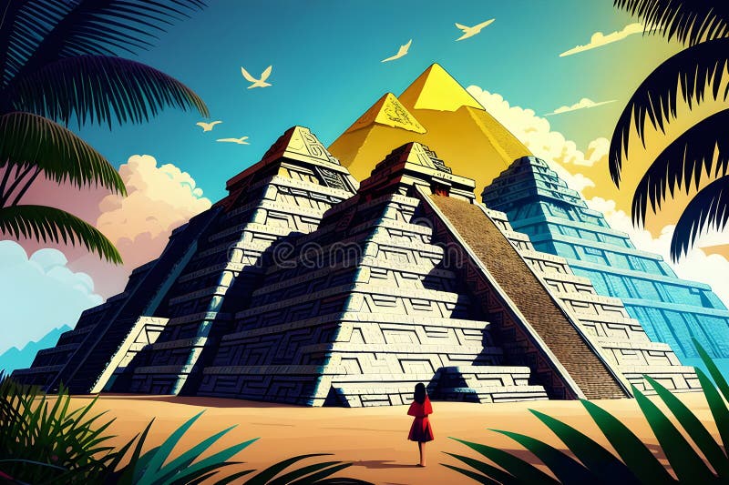 Mayan Temple Historic Ancient Famous Pyramid Generative Ai Illustration ... Mayan Temple Historic Ancient Famous Pyramid Generative Ai Illustration ...
