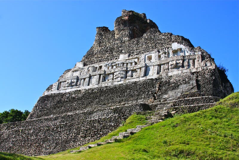 Mayan Temple Ruins at Xunantunich Stock Photo - Image of frieze ...