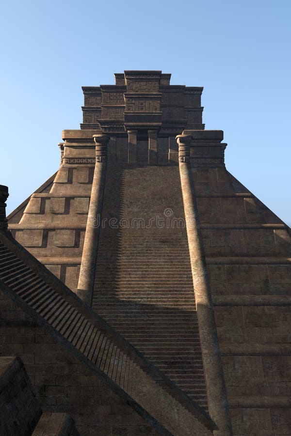 Mayan Temple at night stock illustration. Illustration of temple - 9877110