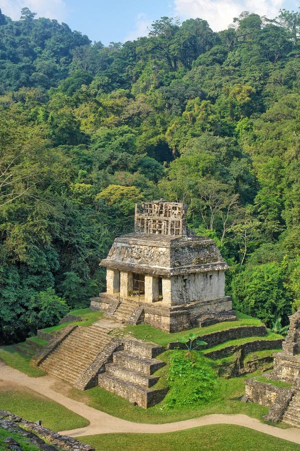 Temples of the Cross Group in Palenque, Mexico Stock Photo - Image of ...