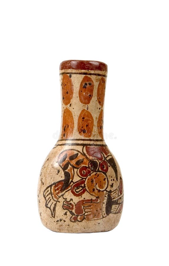 Mayan vase isolated stock image. Image of brown, decoration - 2315265