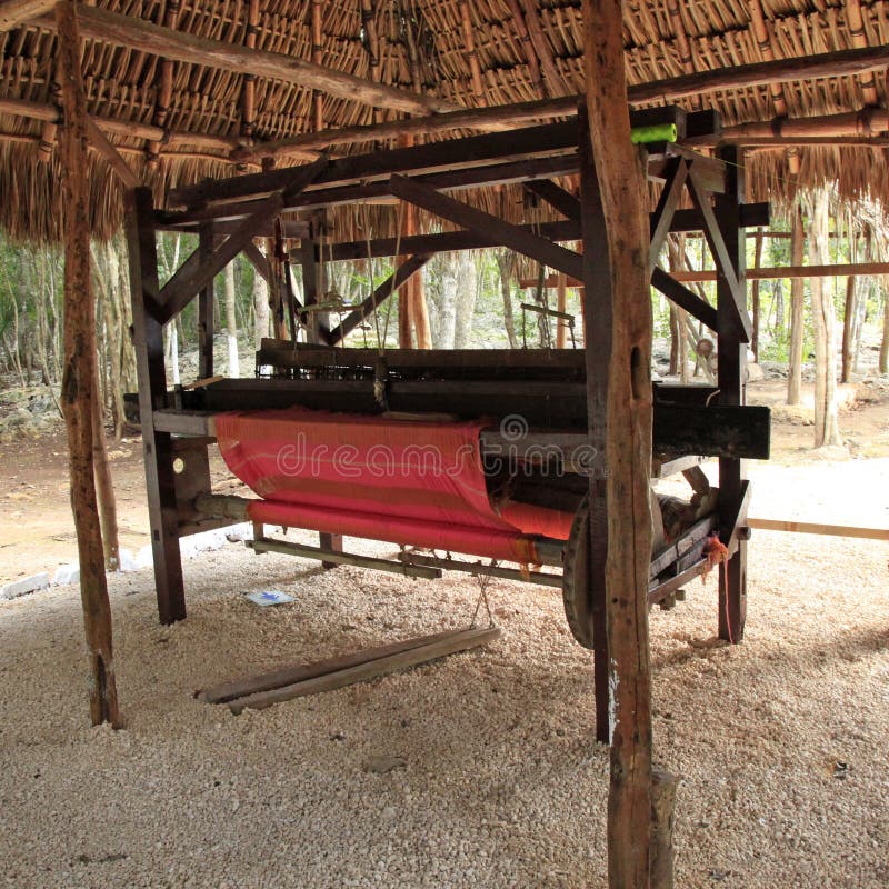 Mayan Villagers Weaving Loom Stock Photo - Image of home, mexicans ...