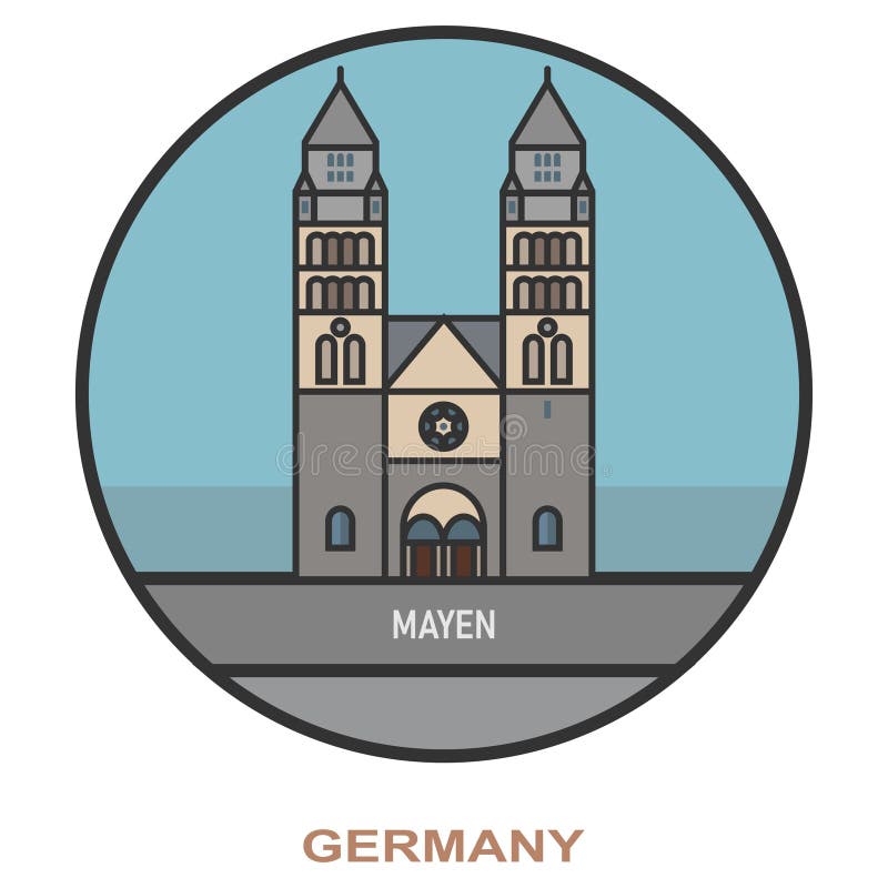 Mayen. Cities and Towns in Germany Stock Vector - Illustration of real ...