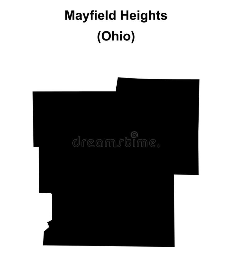 Mayfield Heights Outline Map Stock Vector - Illustration of detailed ...