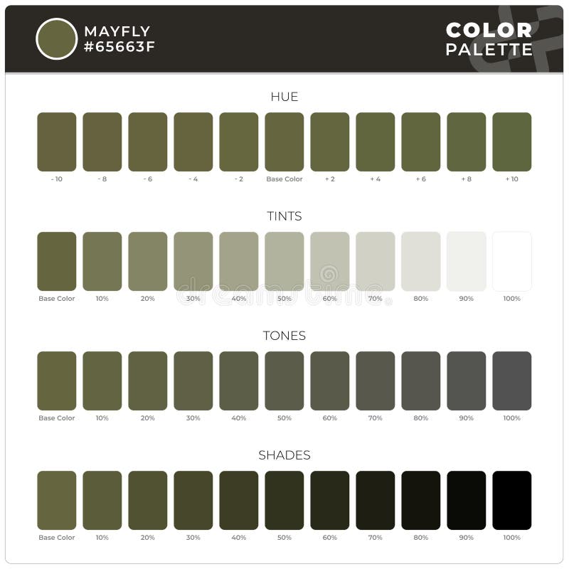 Mayfly / Color Palette Ready for Textile. Hue, Tints, Tones and Shades ...