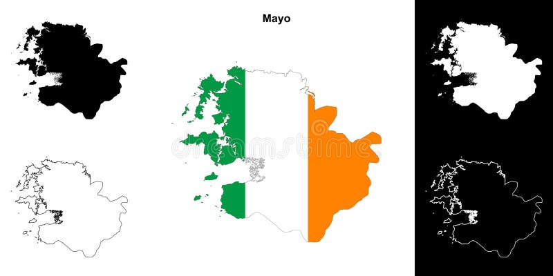 Mayo outline map stock vector. Illustration of counties - 323666989