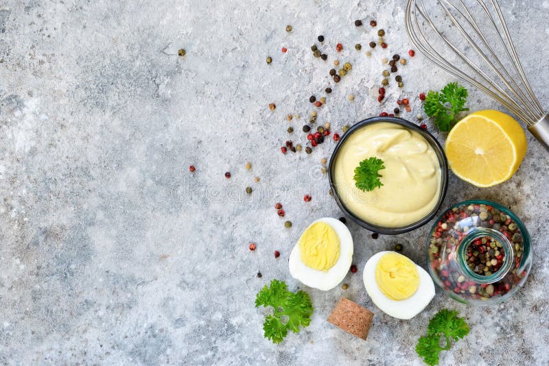 Mayonnaise is a Classic Homemade Salad Dressing. Stock Image - Image of ...