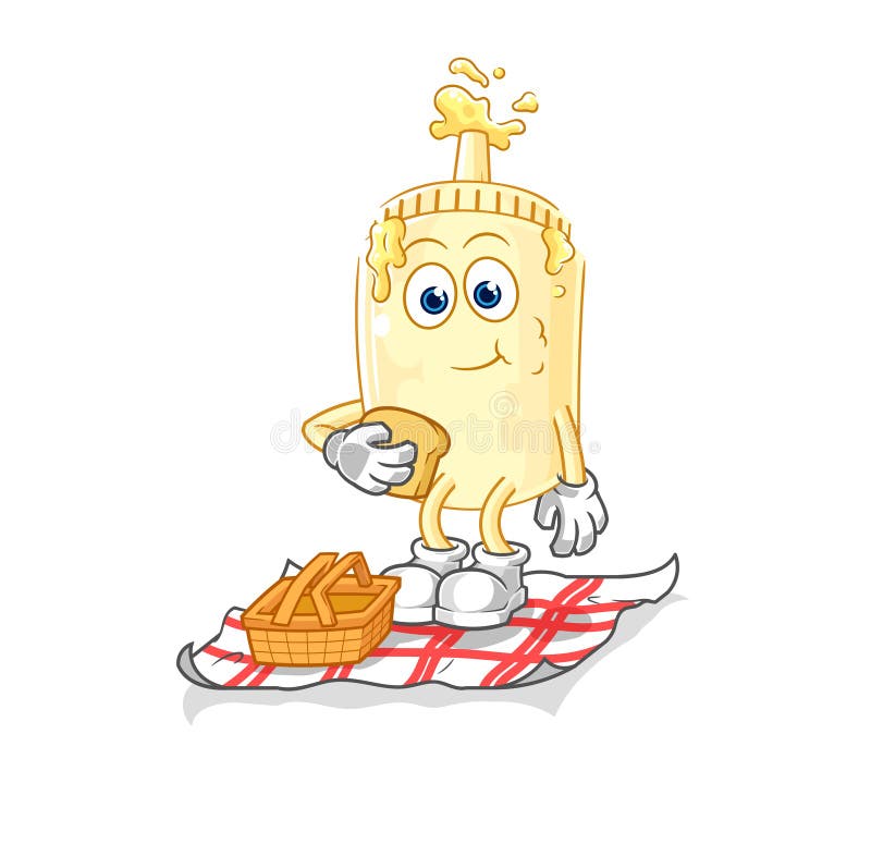 Mayonnaise on a Picnic Cartoon. Cartoon Mascot Vector Stock Vector ...