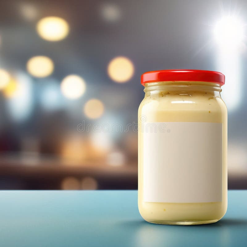 Mayonnaise in Glass Jar, Blank Empty Generic Product Packaging Mockup ...
