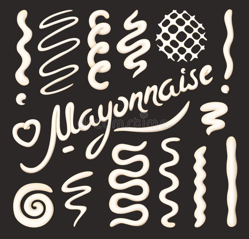 Mayonnaise Stains, Squeeze and Splashes Vector Set Stock Vector ...