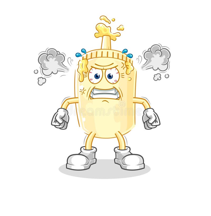 Mayonnaise Very Angry Mascot. Cartoon Vector Stock Vector ...