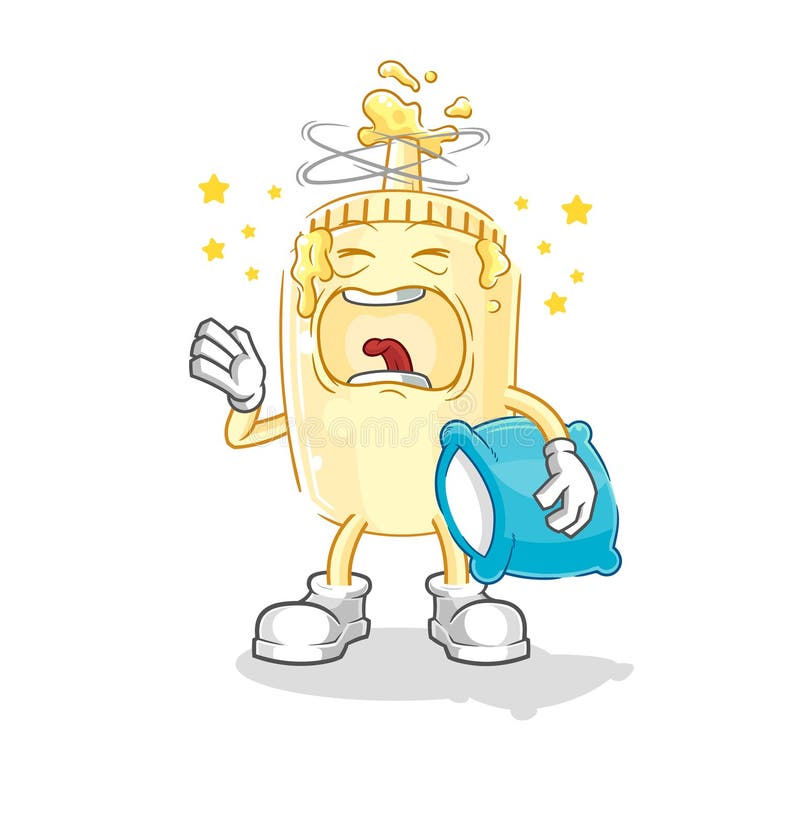 Mayonnaise Yawn Character. Cartoon Mascot Vector Stock Vector ...