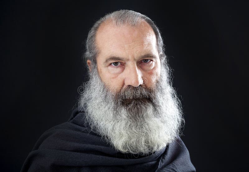 Cara a Medias Mayor Con La Barba Blanca Larga Foto de archivo - Imagen ...