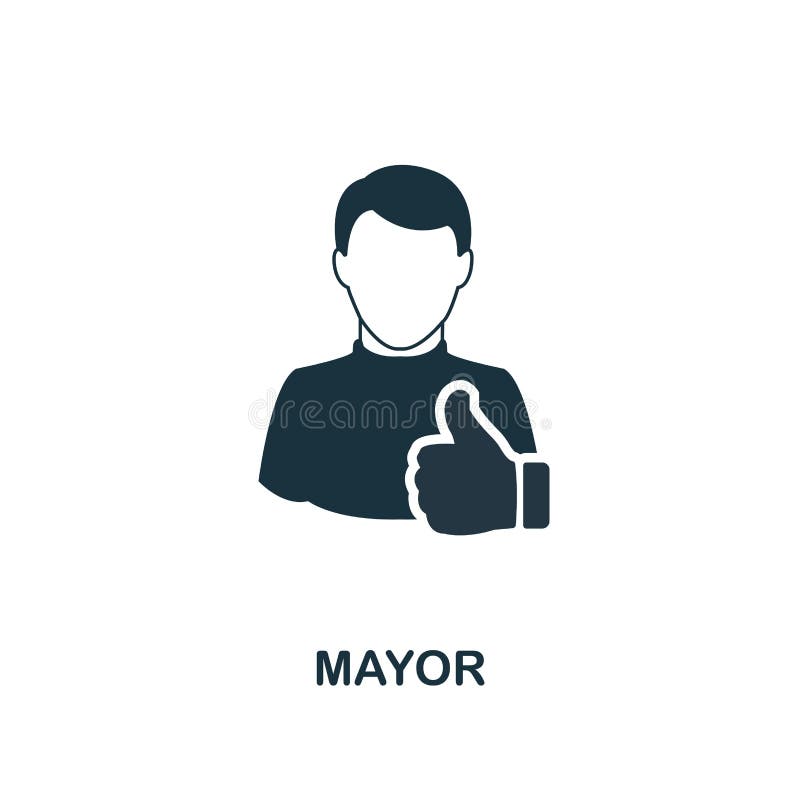 Mayor Icon. Monochrome Style Design from Professions Icon Collection ...