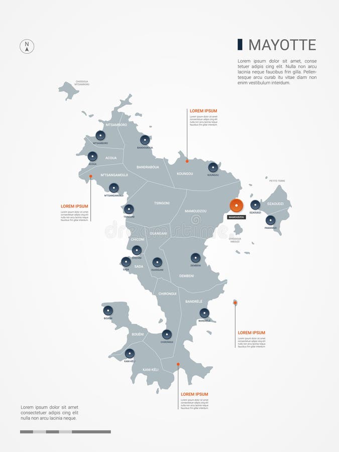 Mayotte Infographic Map Vector Illustration. Stock Vector ...