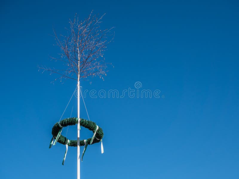 Maypole on Blue Background Bavaria Stock Photo - Image of spring ...