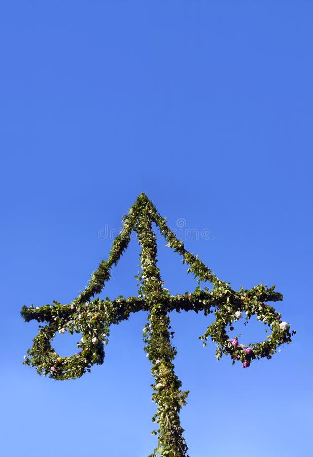 Maypole at midsummer stock photo. Image of tradition - 84140860