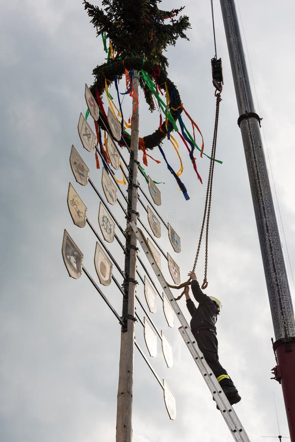 Maypole Tradicional Que Es Puesto Imagen de archivo editorial - Imagen ...