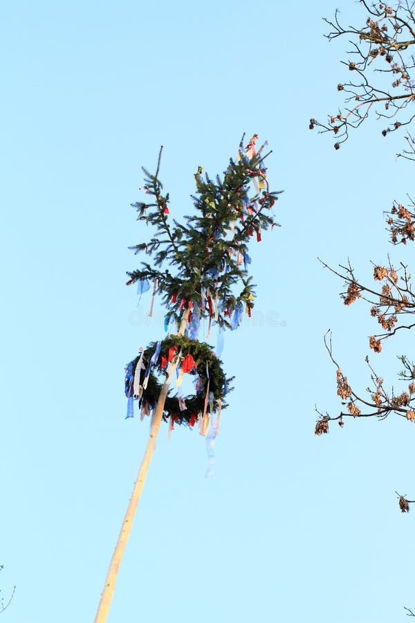 Maypole stock photo. Image of maypole, spruce, wreath - 40312796