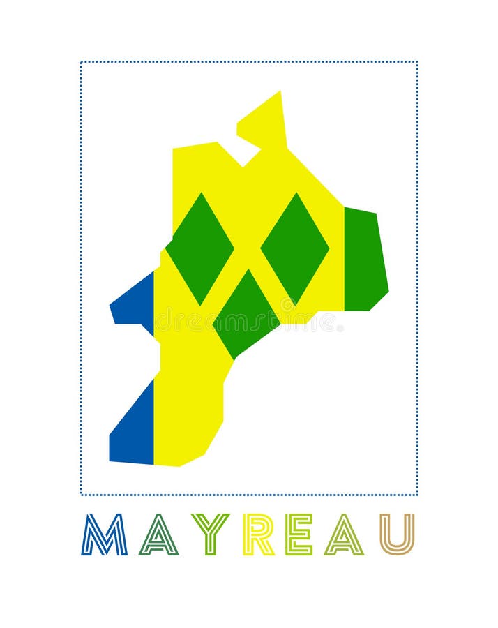 Mayreau Logo. Map of Mayreau with Island Name and. Stock Vector ...