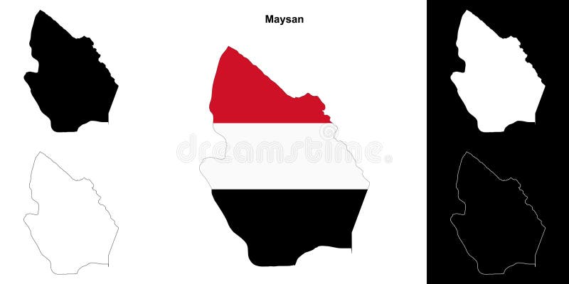 Maysan outline map stock vector. Illustration of blank - 324021496
