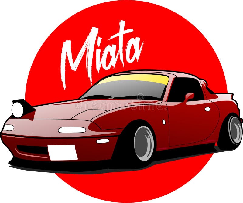 Mazda Miata MX-5 Vector stock illustrationer. Illustration av oändligt ...