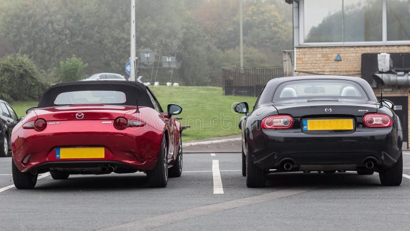 Mazda MX5 Mark 3 & 4 editorial photo. Image of roadster - 59687301