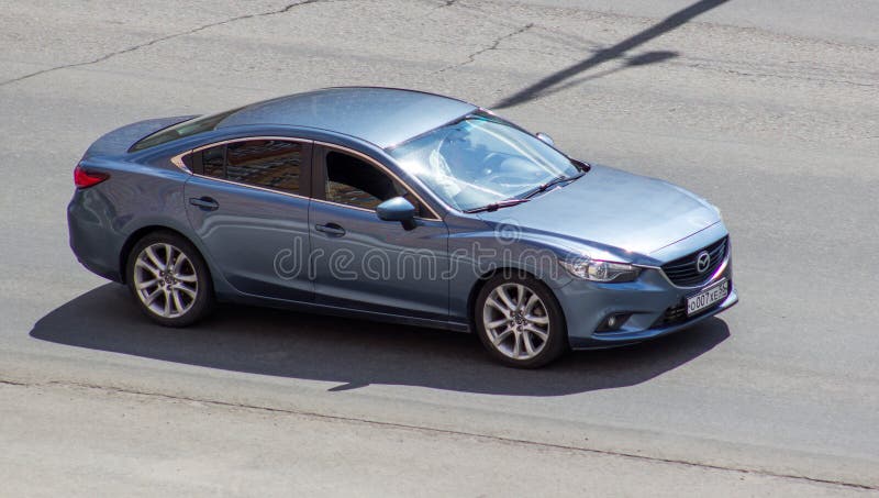 Mazda 6 rides on the road editorial stock image. Image of drawings ...
