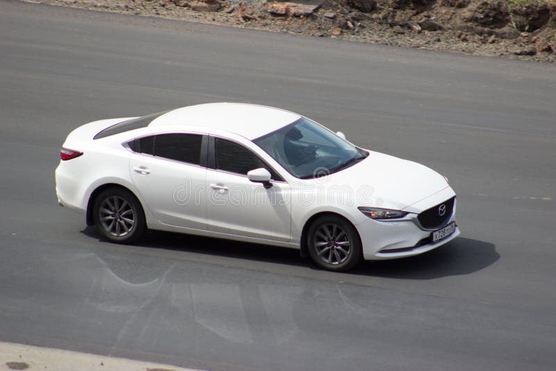 Mazda 6 rides on the road editorial photography. Image of jewelry ...