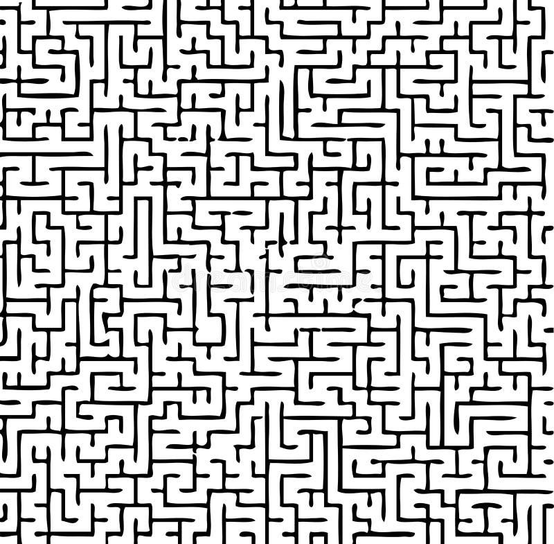 Black and white maze stock illustration. Illustration of diagonal ...