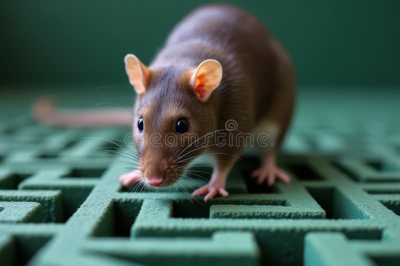 Maze Adventures of a Curious Rat Stock Illustration - Illustration of ...