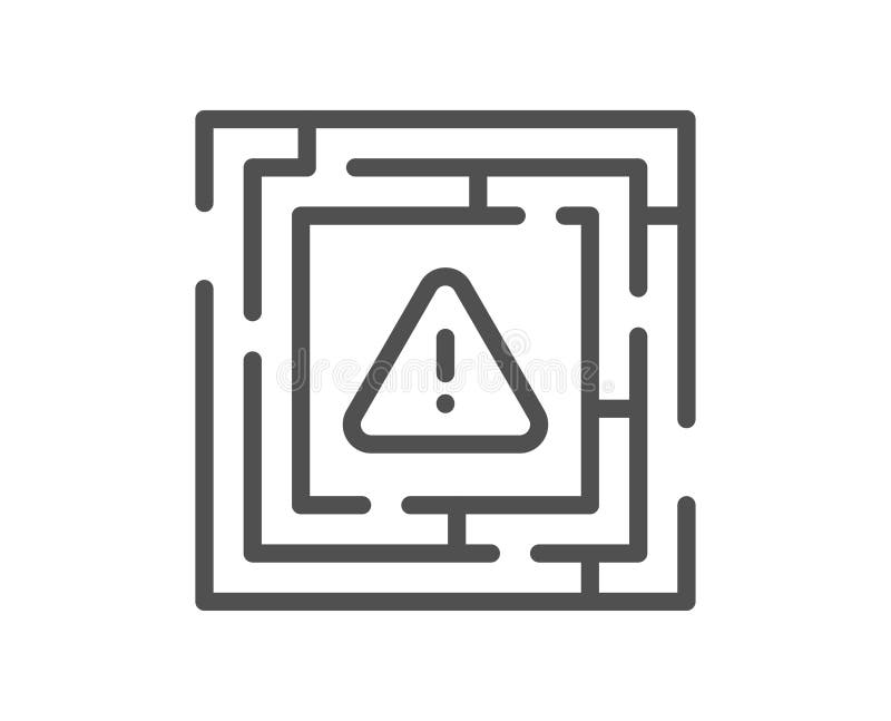 Maze Attention Line Icon. Labyrinth Important Warning Sign. Vector ...