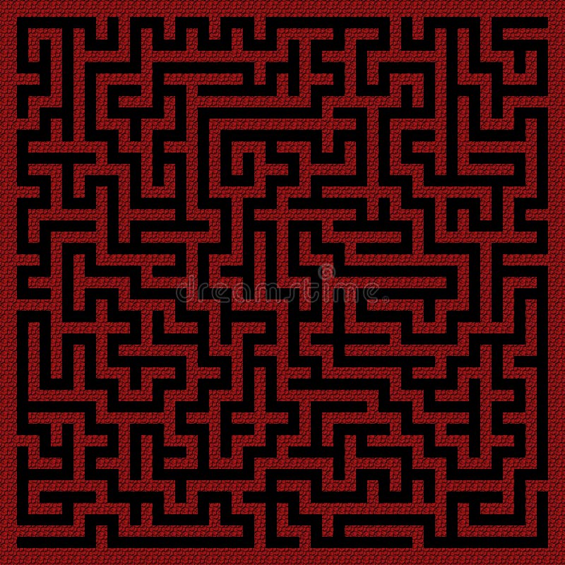 Red maze stock vector. Illustration of lost, quiz, huge - 5830675