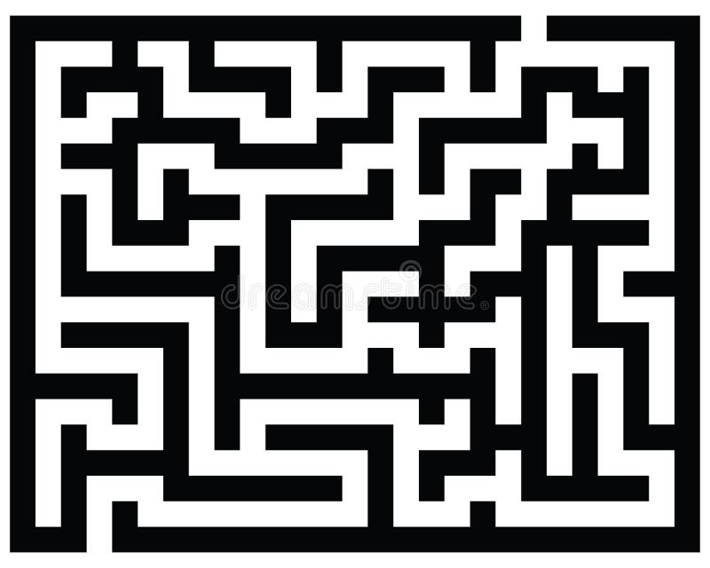 Creative Vector Illustration of Labyrinth, Maze with Entry and Exit ...