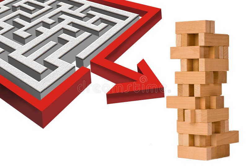 Maze and blocks stock photo. Image of object, blocks - 23313842